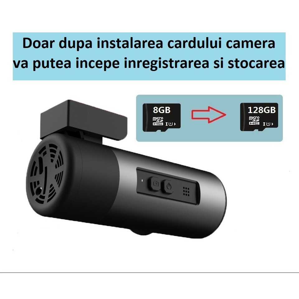 Camera bord auto FULL HD 1080P, WiFi, compacta, unghi de filmare 150 ...