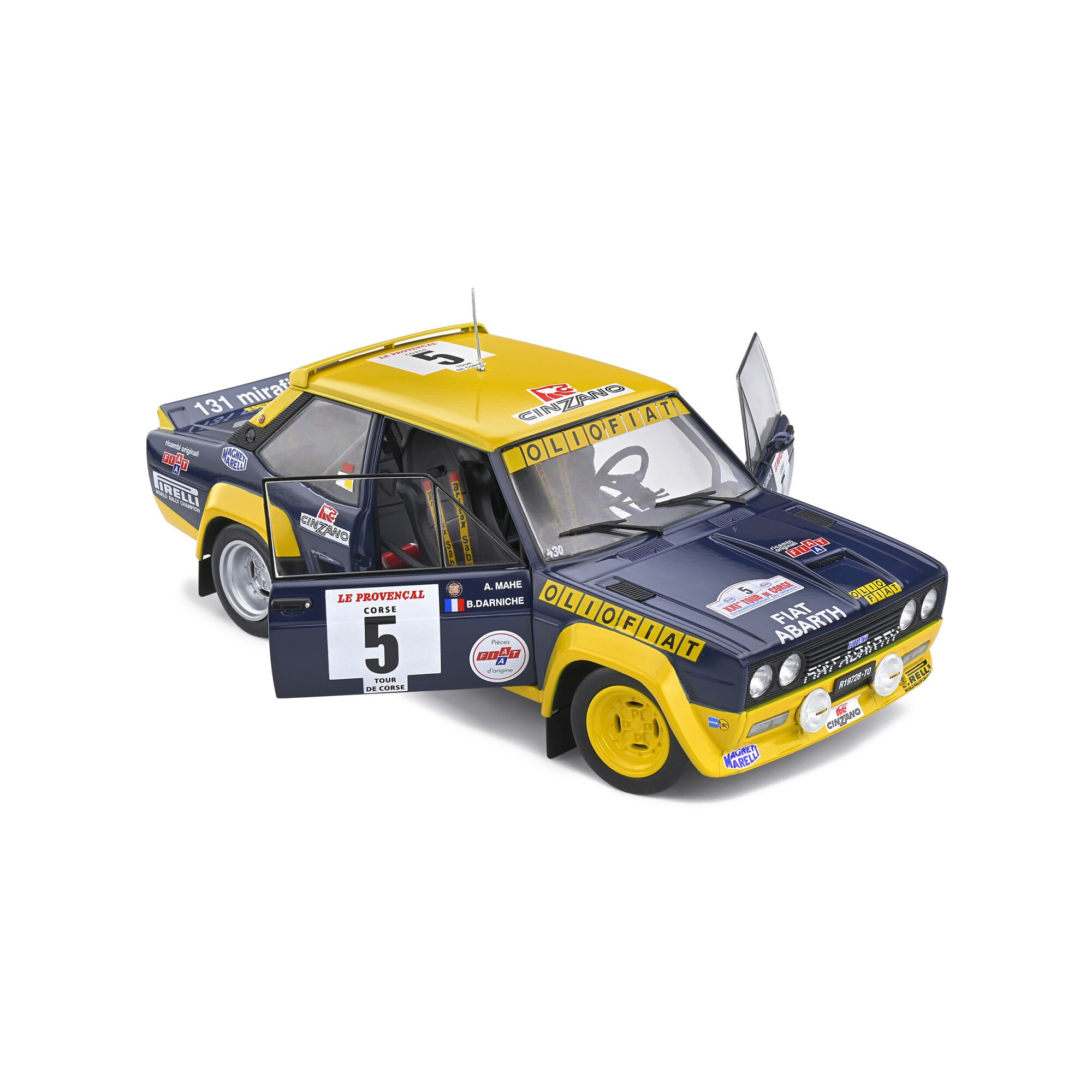 Macheta auto Fiat 131 Abarth N.5 Tour de Corse 1977 DARNICHE/MAHE ...
