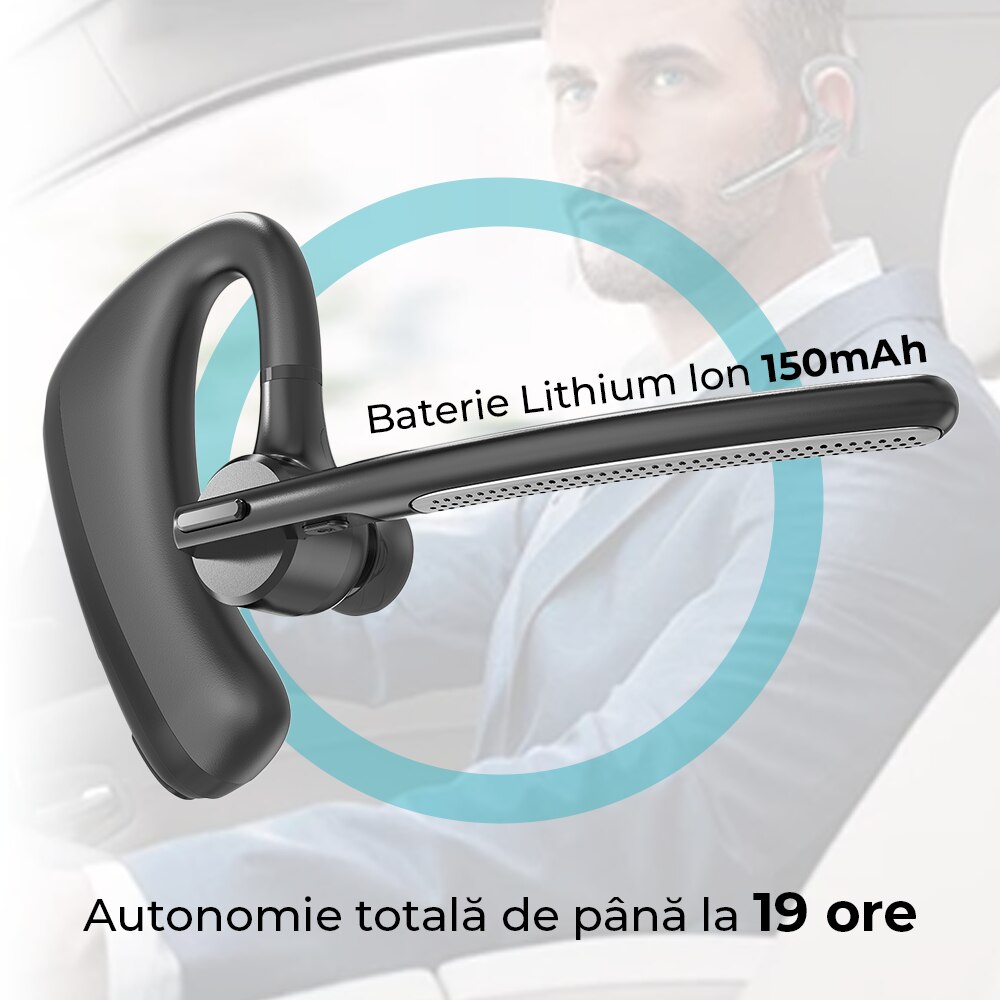 Casca Bluetooth Wireless LUMAUDiO® Extreme Plus, Casca BT 5.1, Microfon ...