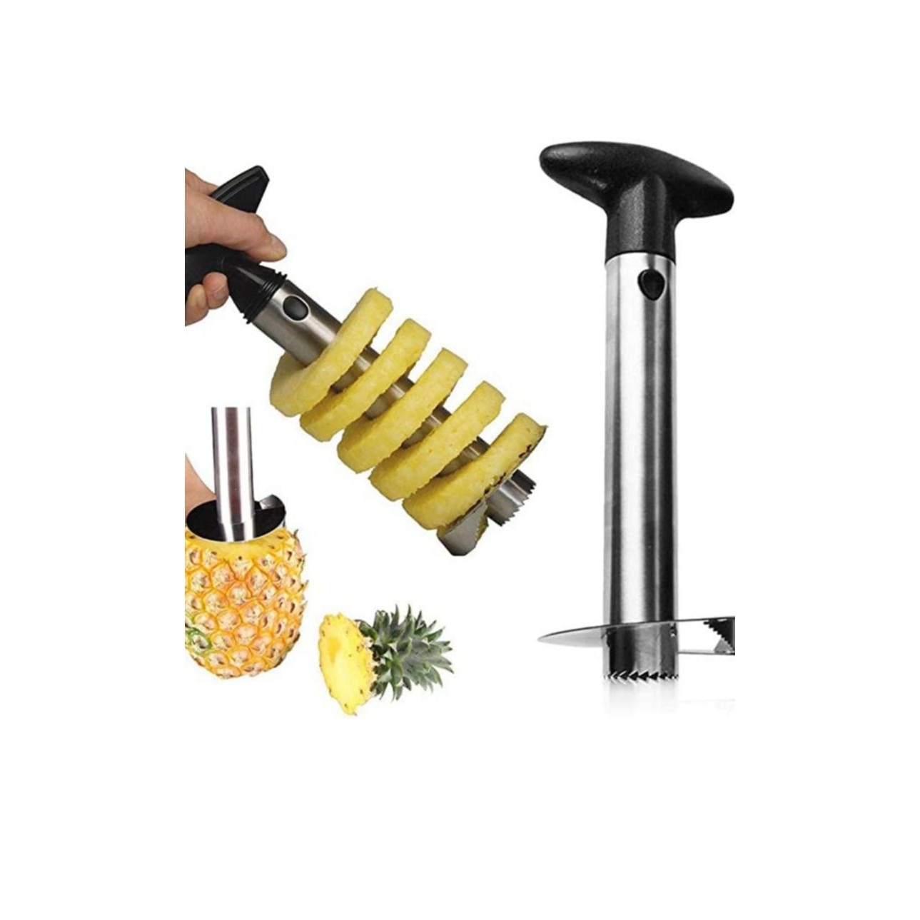 Cutit pentru decojit/feliat ananas, din inox, 24x8,5 cm - eMAG.ro