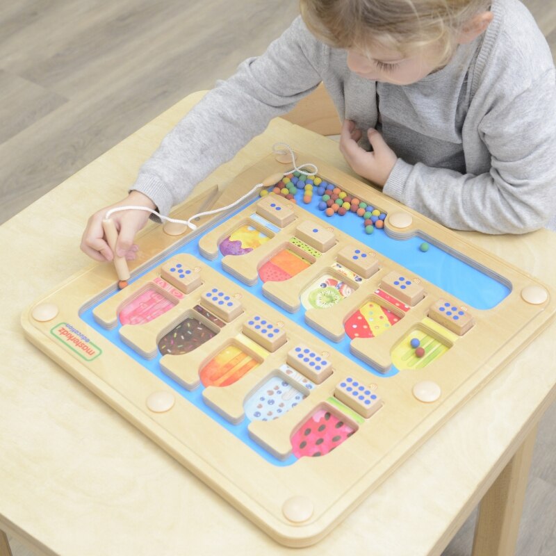 Plansa educationala, Masterkidz, Numere, Lemn, 3 ani, Multicolor - eMAG.ro