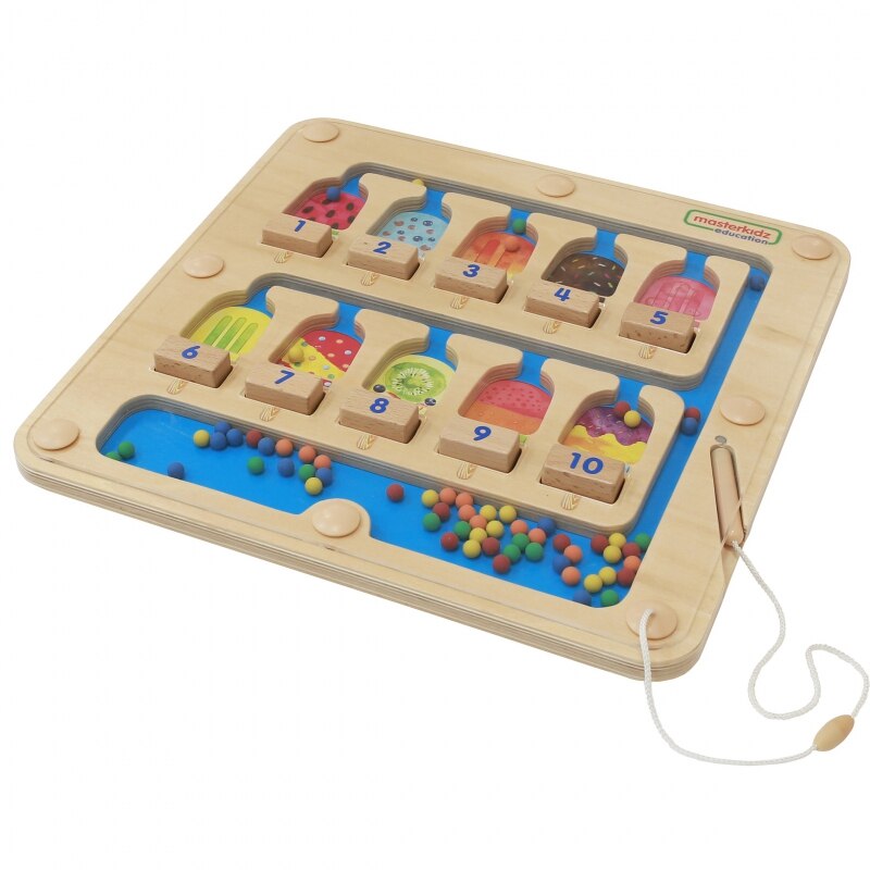 Plansa educationala, Masterkidz, Numere, Lemn, 3 ani, Multicolor - eMAG.ro