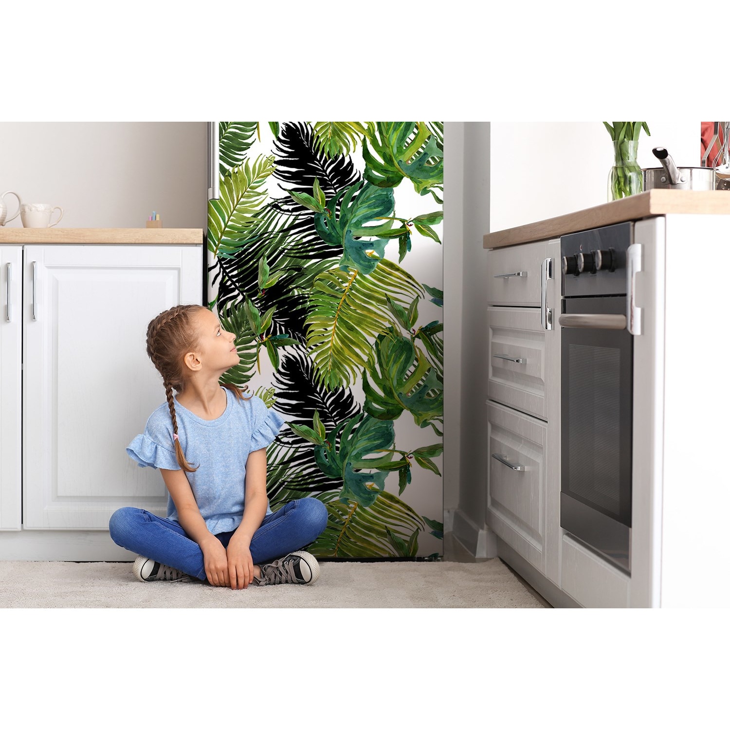 Magnet frigider decorativ, Tropical, Verde, 60 cm x 180 cm - eMAG.ro