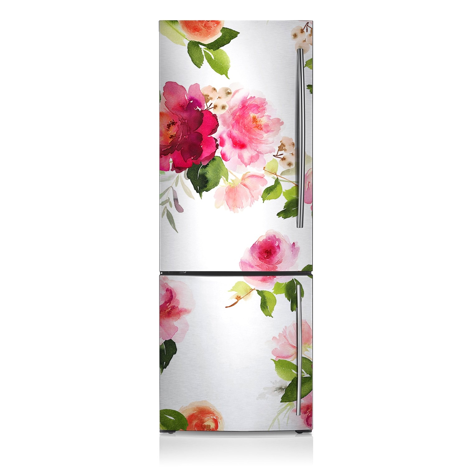 Magnet de frigider decorativ, flori de primavara, Rosu, 60 cm x 205 cm ...