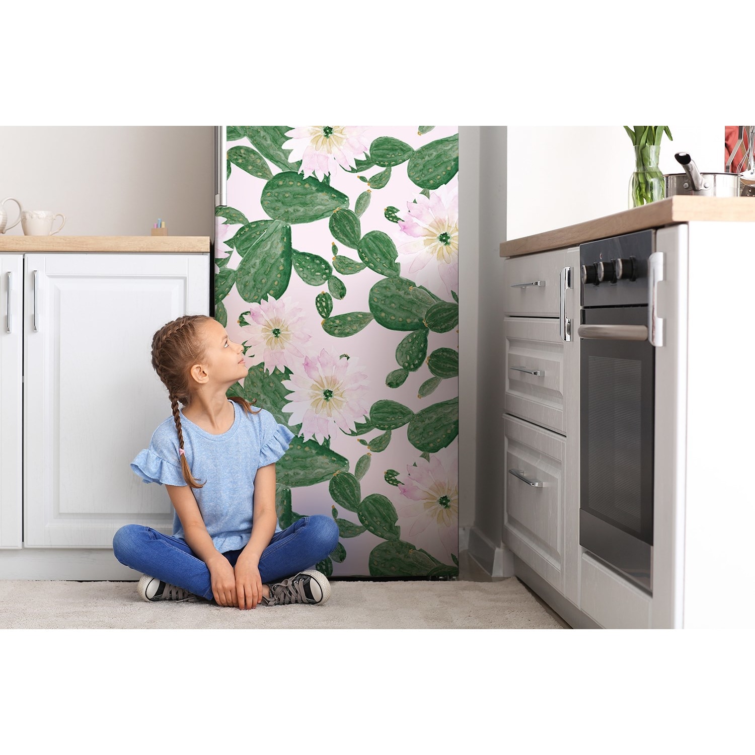 Magnet de frigider, cakotyk de flori, Verde, 60 cm x 180 cm - eMAG.ro
