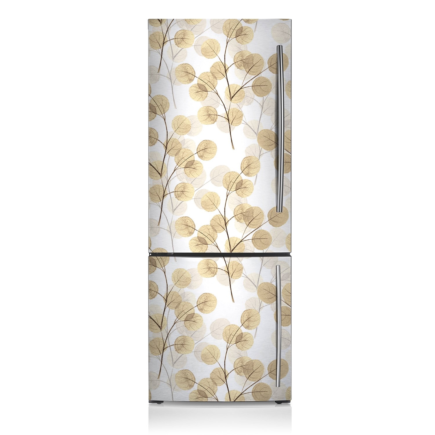 Magnet de frigider decorativ, ramuri cu frunze, Gri, 60 cm x 205 cm ...