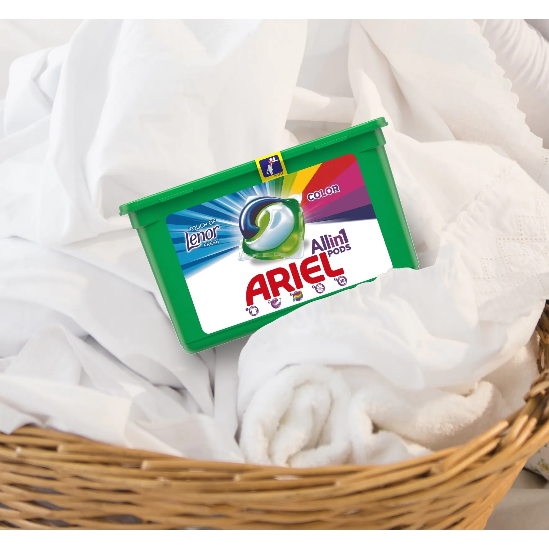 Set detergent capsule, Ariel 3 in 1 Pods Clolor, 3 x 45 buc, 135 ...