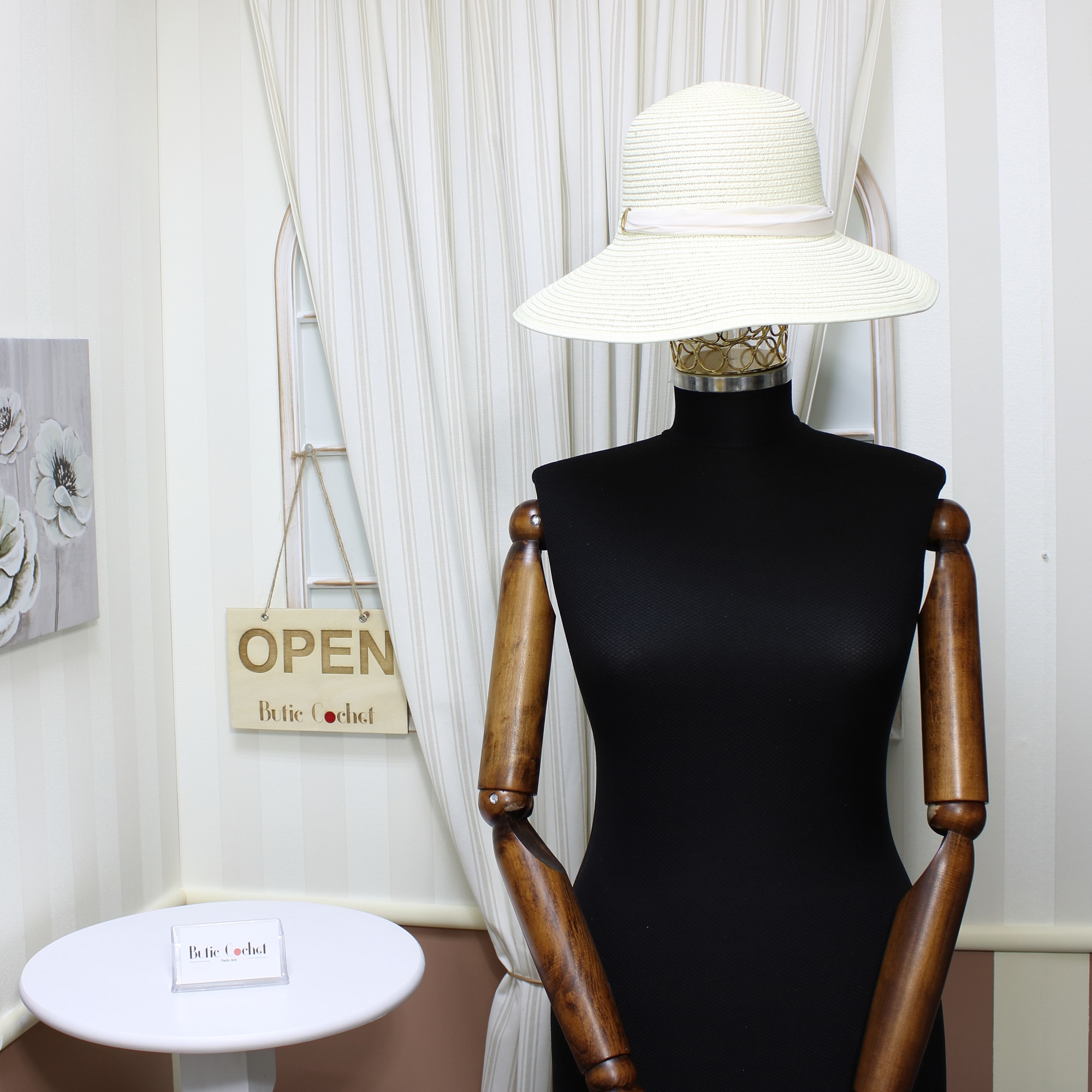 Слънчева шапка, дамска, Anoul, изработена от хартиена слама ...