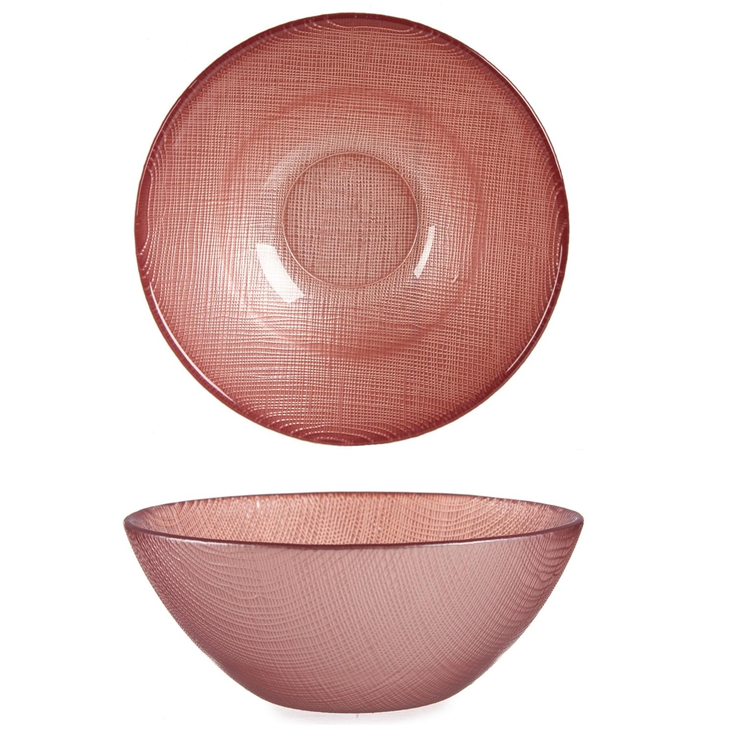 Bol de sticla pentru supa sau mic dejun, 15 x 5,5 cm, roz - eMAG.ro