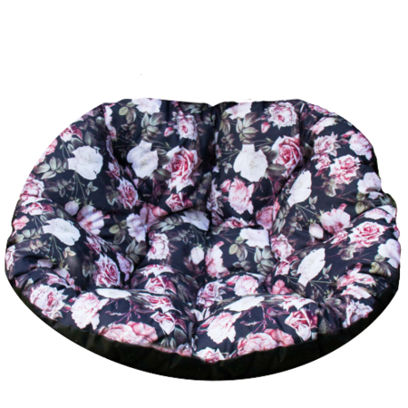 Perna runda de Fotoliu suspendat - negru cu trandafiri - eMAG.ro