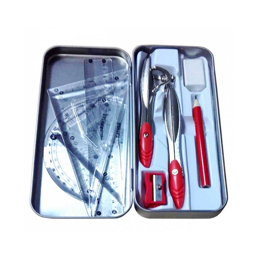 Trusa geometrie premium, cutie metalica, 10 piese - eMAG.ro
