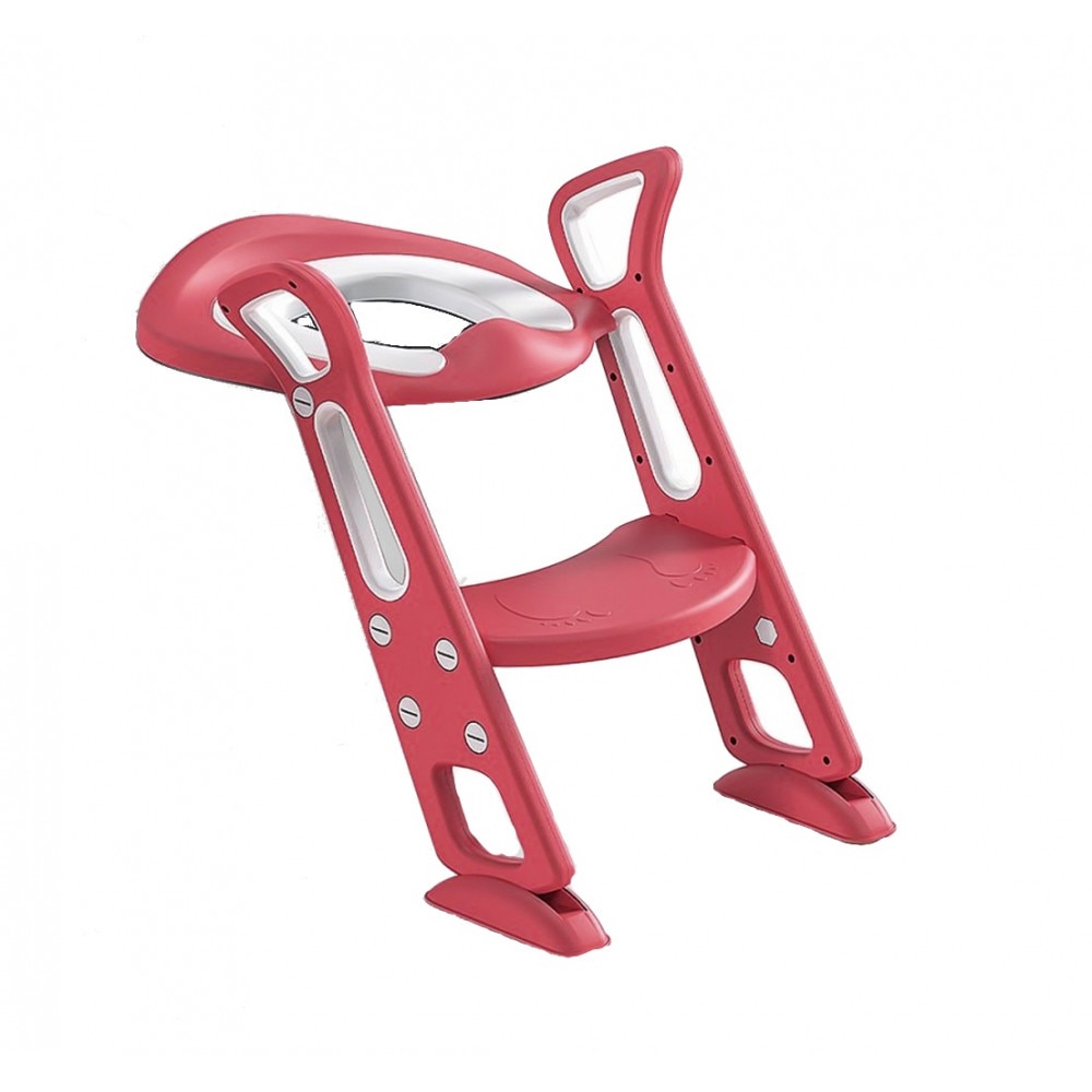 Reductor pentru toaleta cu scara Little Mom Happy Feet Red - eMAG.ro