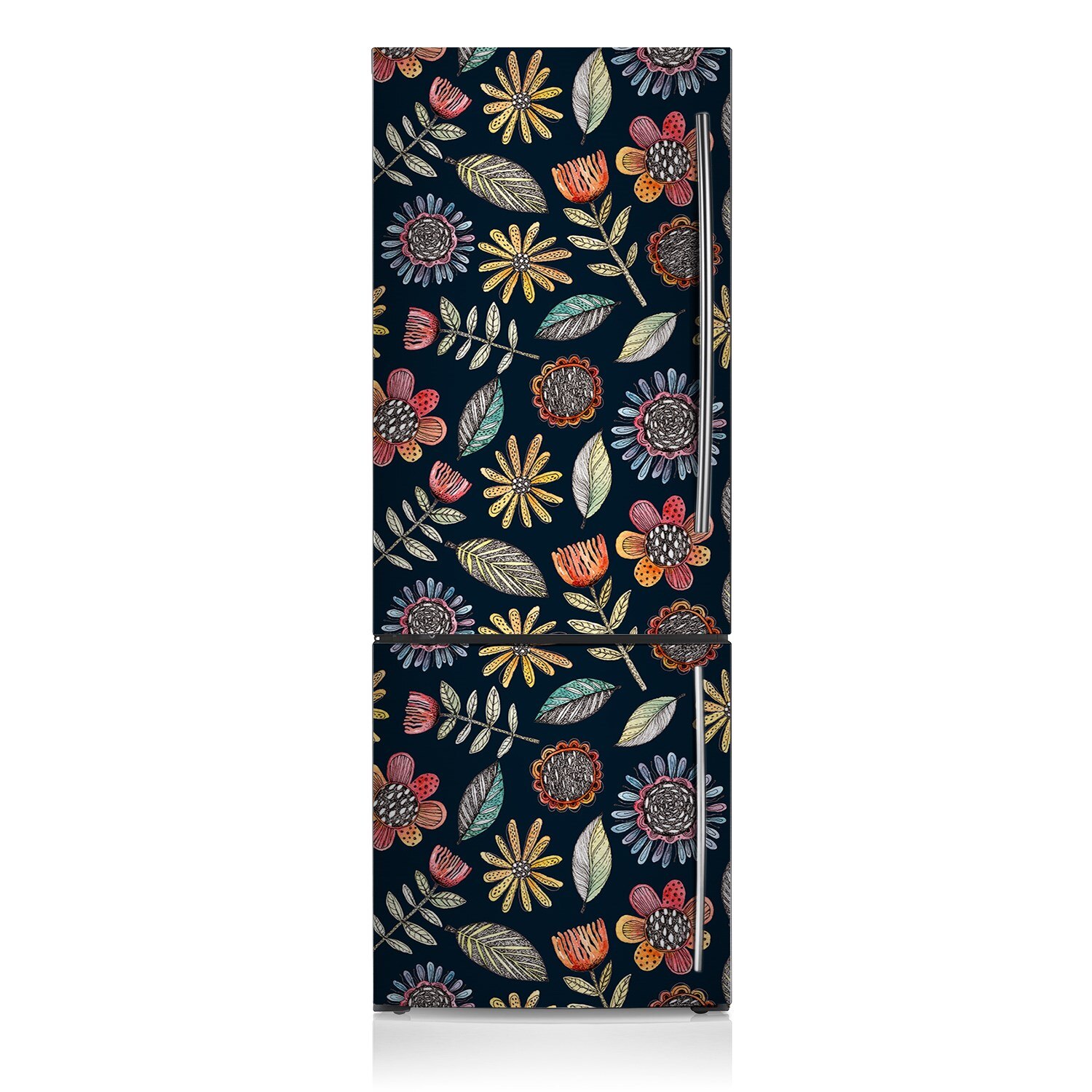 Magnet de frigider, flori, Negru, 60 cm x 205 cm - eMAG.ro