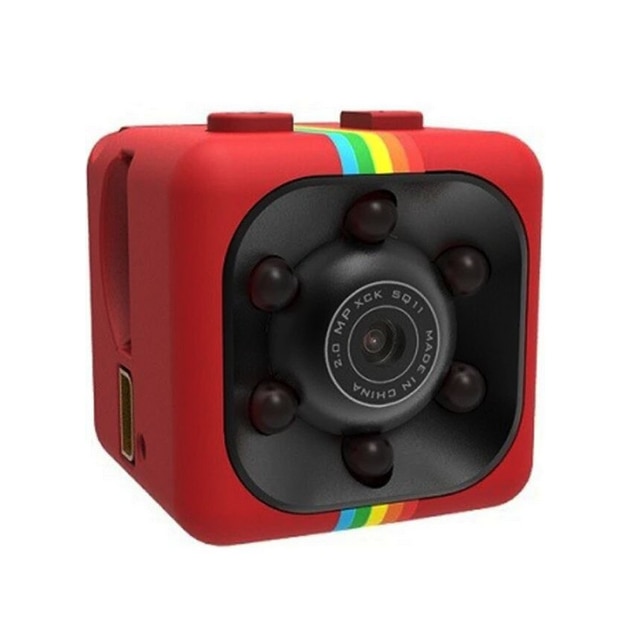 Mini Camera Spion SQ11, Full HD 1080p, Audio Video, Night Vision, Rosu ...