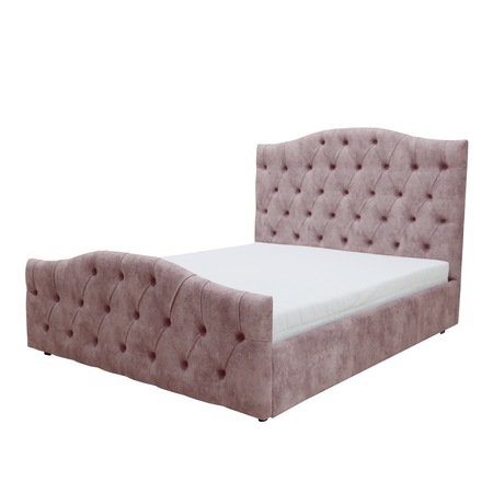 Pat tapitat cu somiera, 140x200 cm, Cesare PAL, Dolce Dormire, Catifea ...