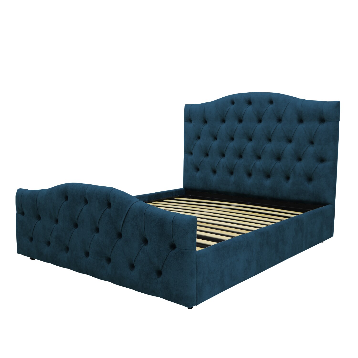 Pat tapitat Cesare, somiera fixa, 90x200 cm, Dolce Dormire, Catifea ...