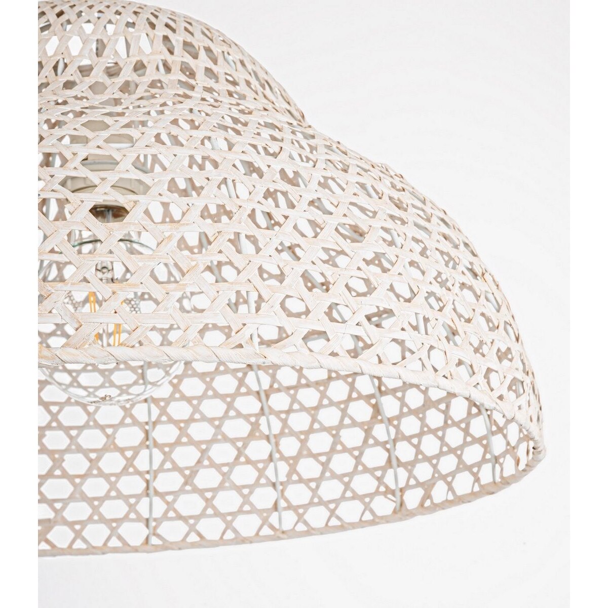 Lustra rattan alb patinat Astro, 40W, Ø 50 cm x 27 h - eMAG.ro
