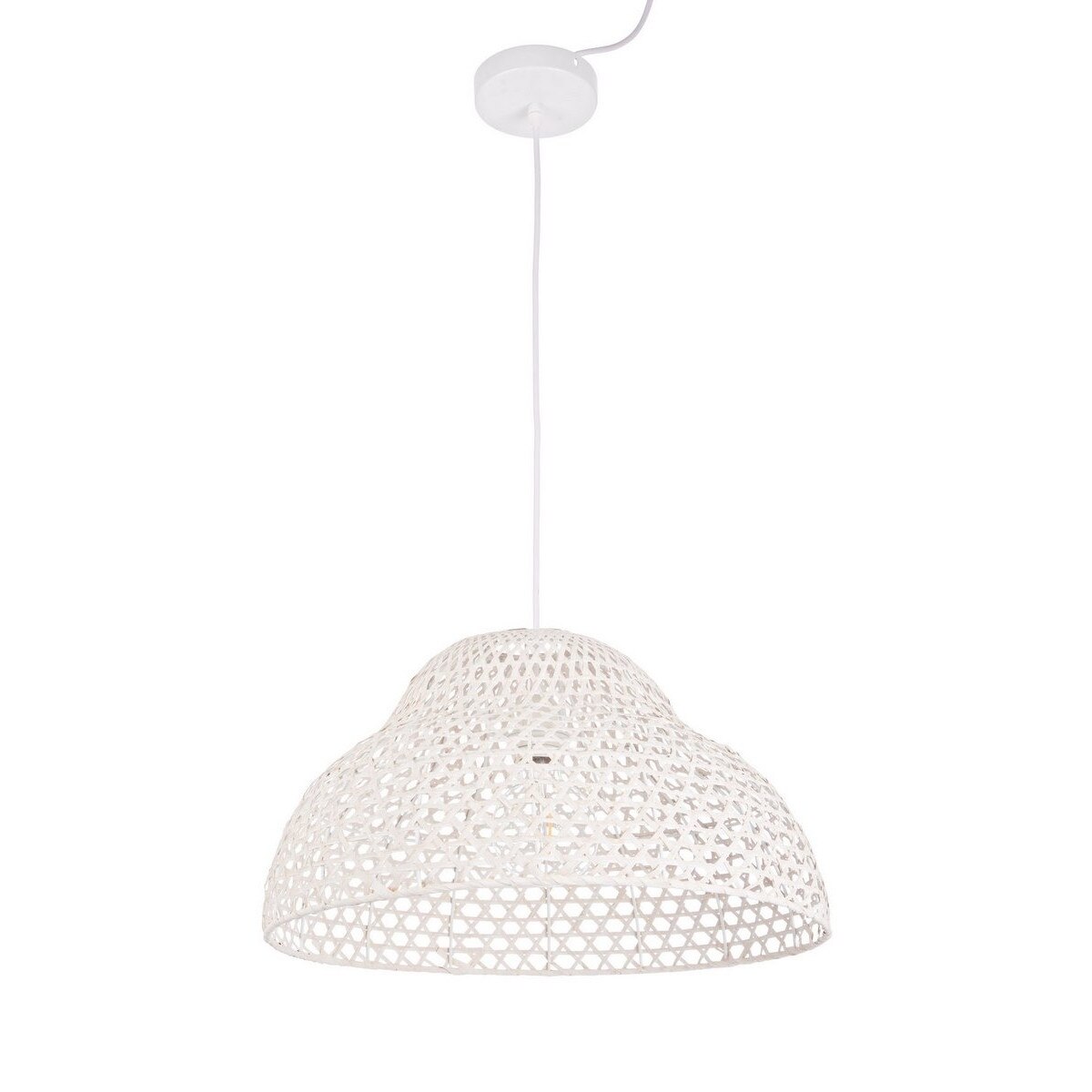 Lustra rattan alb patinat Astro, 40W, Ø 50 cm x 27 h - eMAG.ro