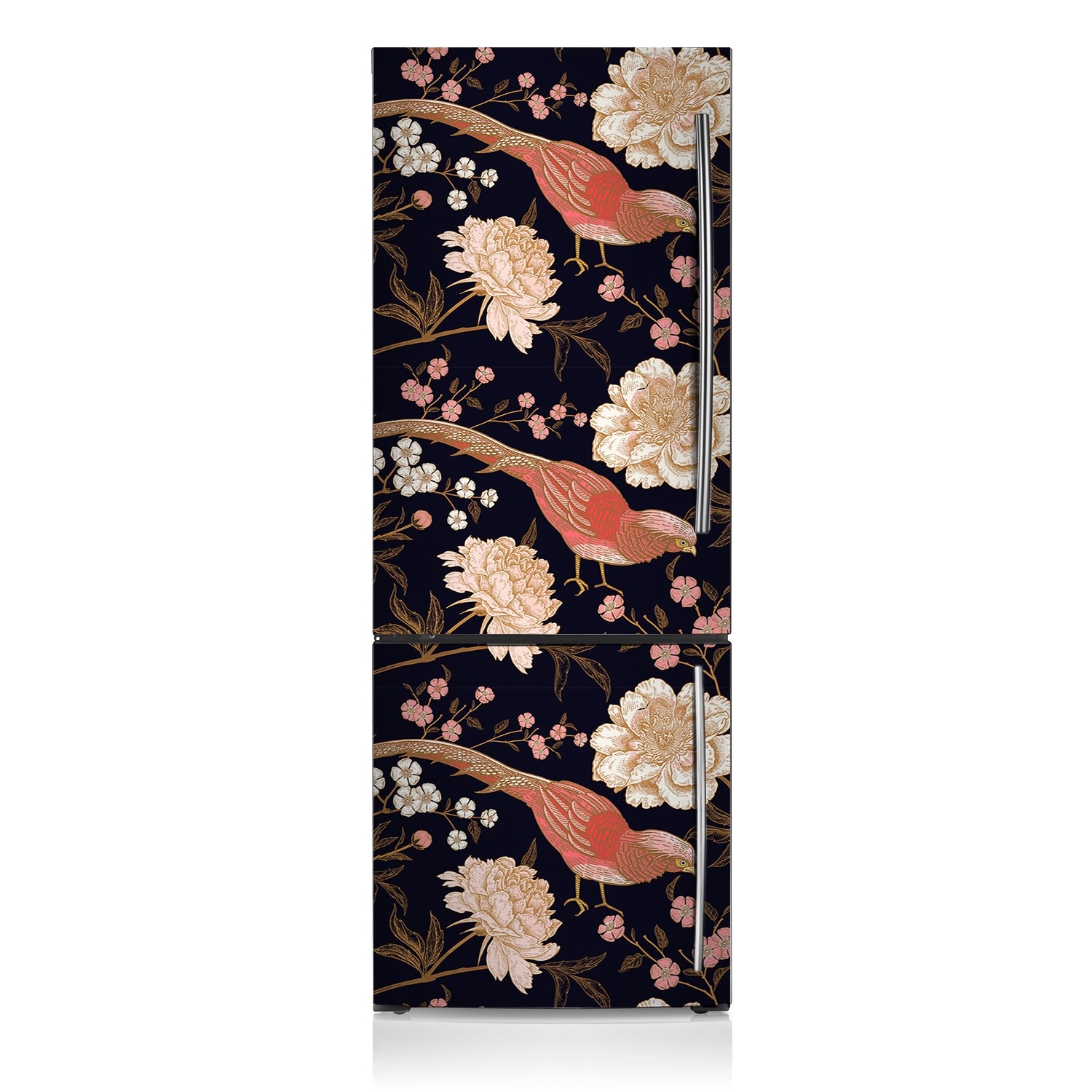 Magnet de frigider, Bujor cu o pasare, Negru, 60 cm x 180 cm - eMAG.ro