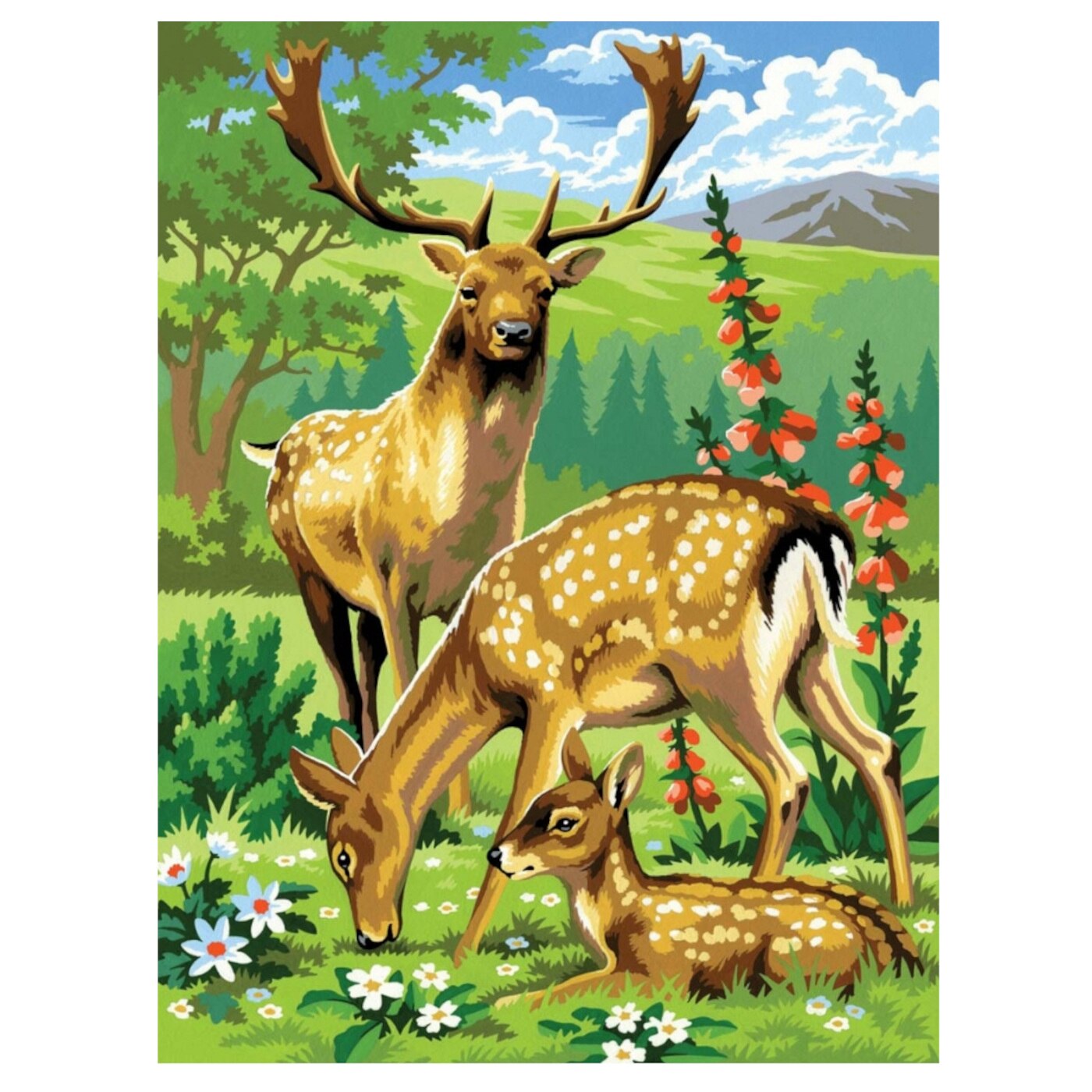 Set creativ de pictura pe numere - JPPBN - Animalele padurii, Sequin ...