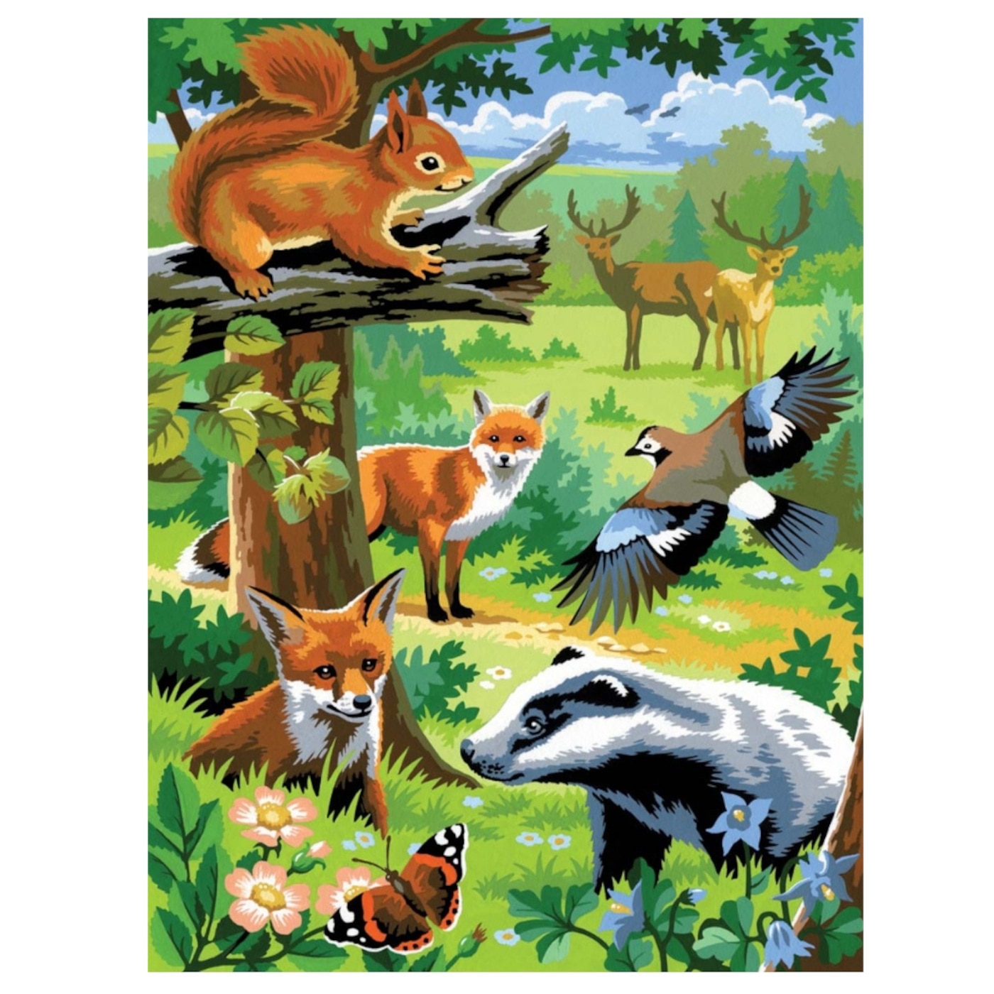 Set creativ de pictura pe numere - JPPBN - Animalele padurii, Sequin ...