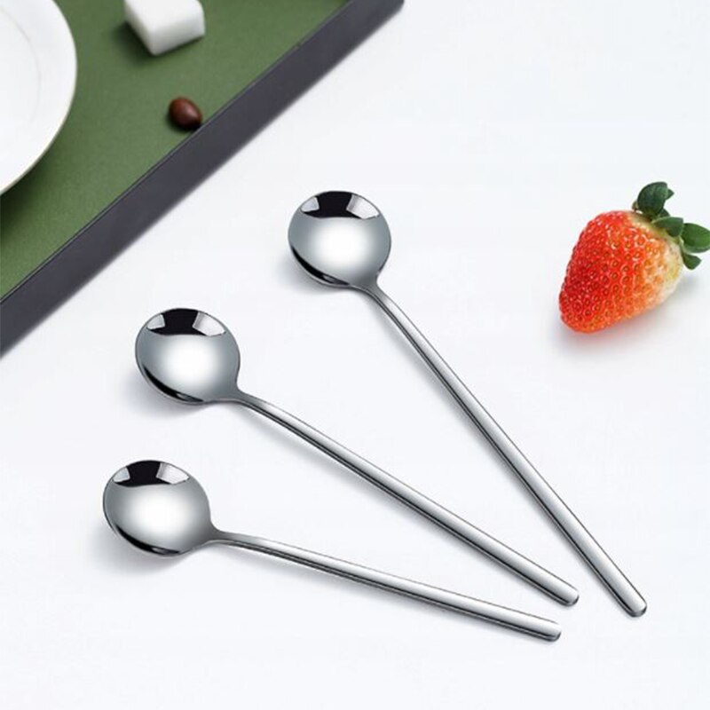 Set 6 Linguri de cafea cu lapte, inox, 17 cm, silver - eMAG.ro