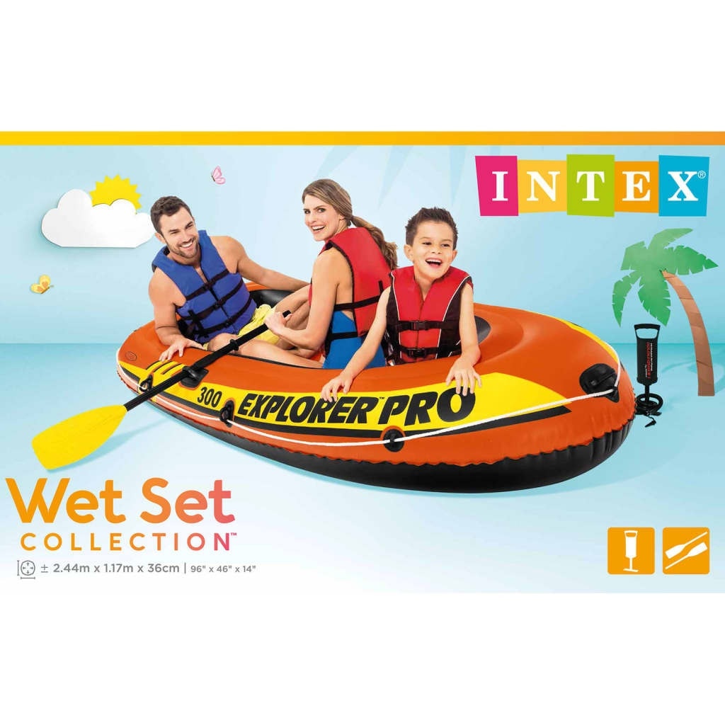 Intex Explorer PRO 300 3 személyes felfújható gumicsónak (csónak ...