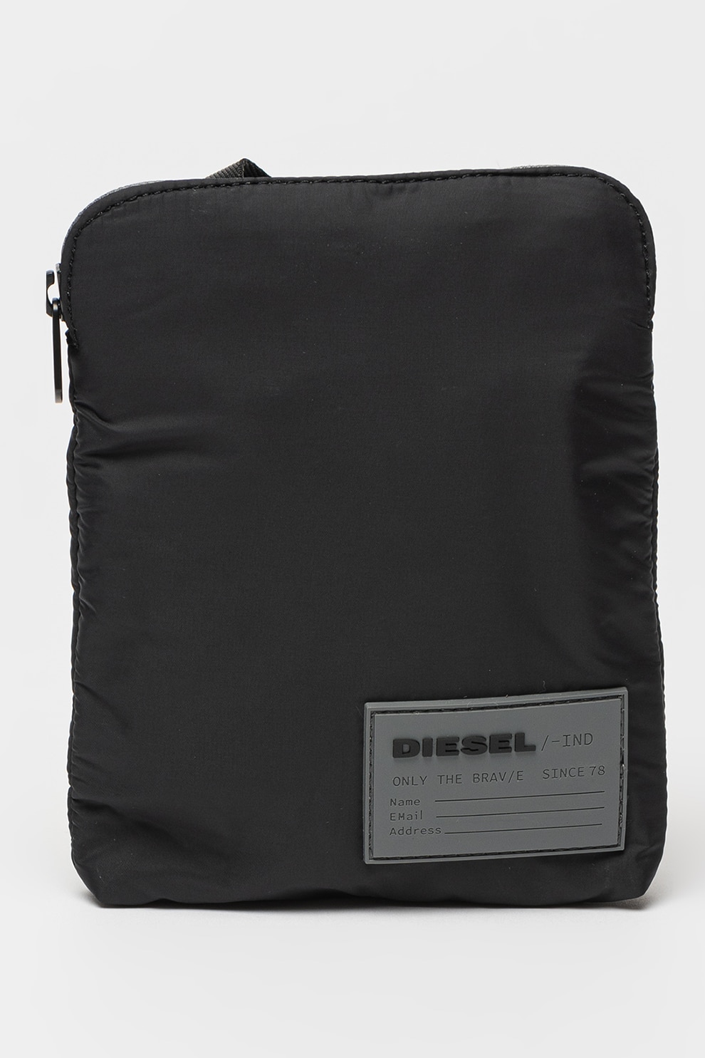 Diesel, Geanta crossbody cu aplicatie logo F-Discover, Negru stins ...