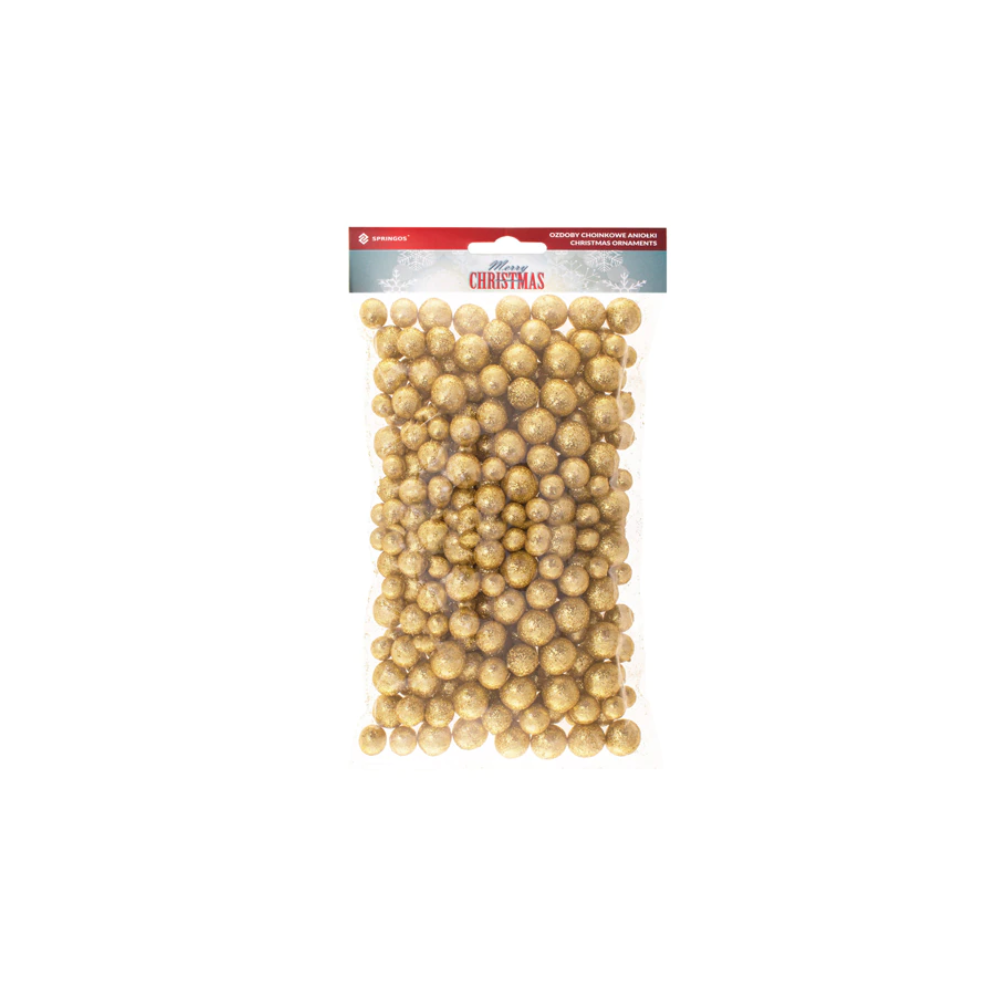 Bile decorative pentru craciun, cu sclipici, din polistiren, 15g, Azur ...