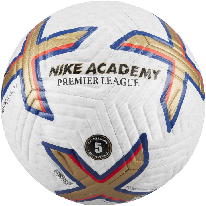 Minge fotbal Nike Premier League Academy, marime 5, Alb-Auriu - eMAG.ro