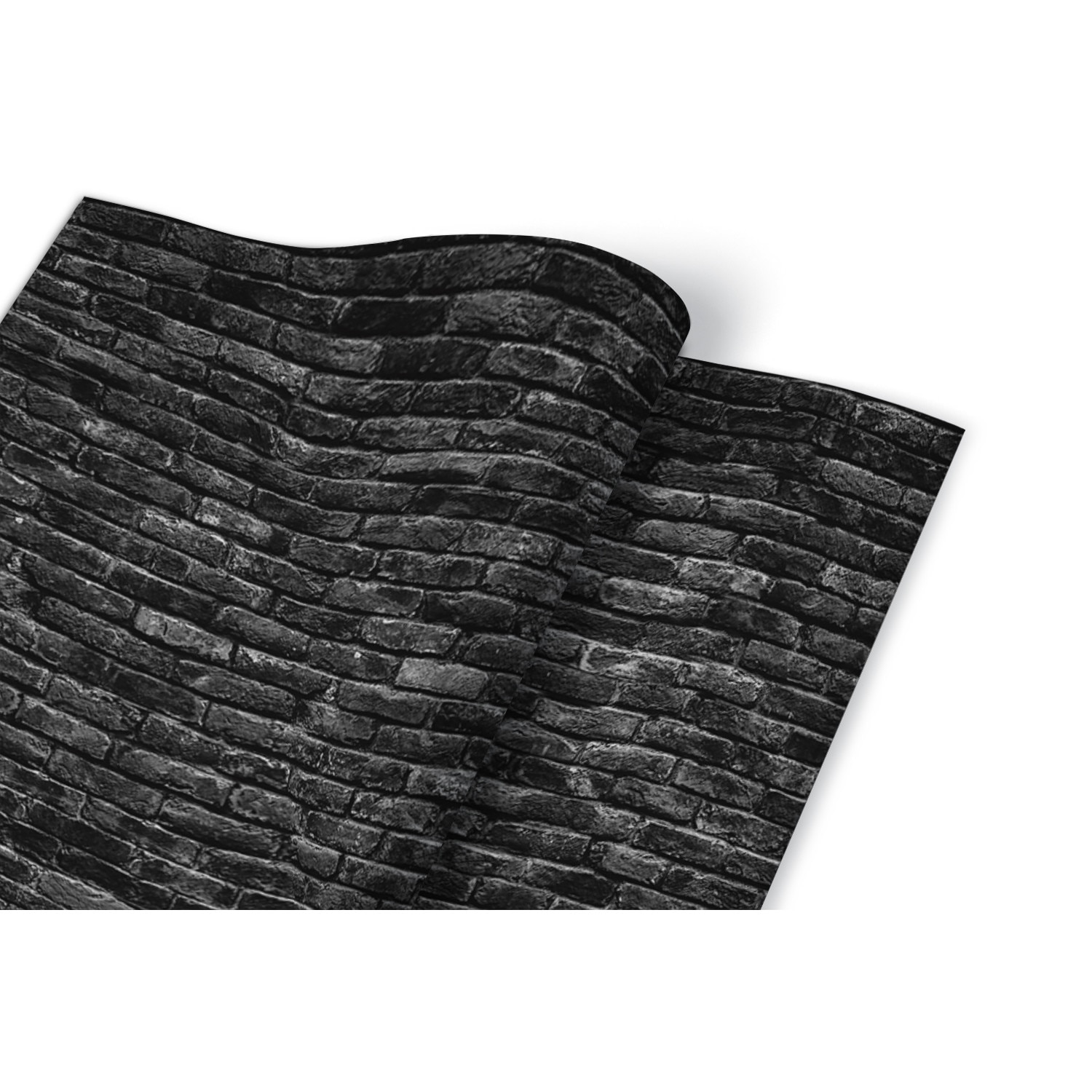 Folie decorativa autoadeziva PVC, Caramida neagra, Negru, 100 cm x 50 ...