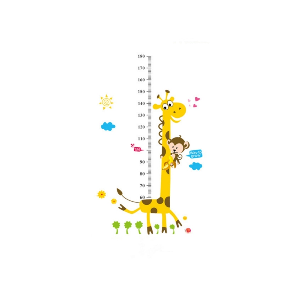 Sticker cu gradatie decorativ Giftify Metru Girafa autocolant de perete ...