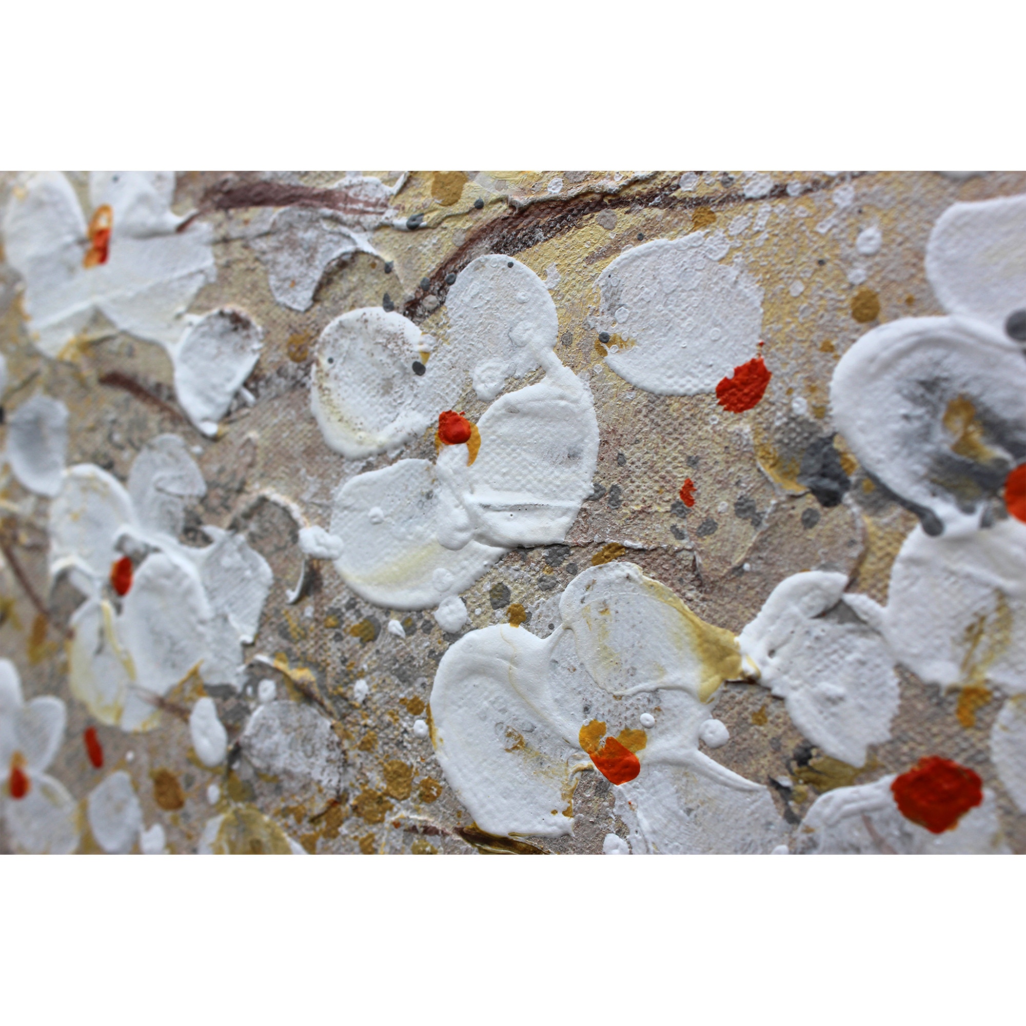 Tablou pictura manual acrilic pe panza "Rasarit de soare" 160x80cm ...