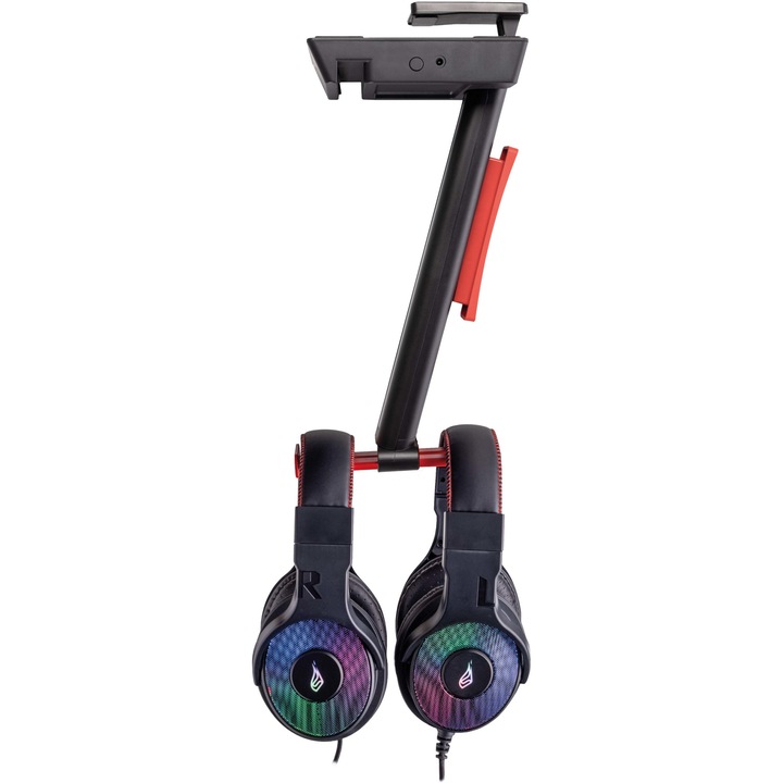 Stand casti gaming, SureFire Vinson N1, iluminare RGB, Negru - eMAG.ro