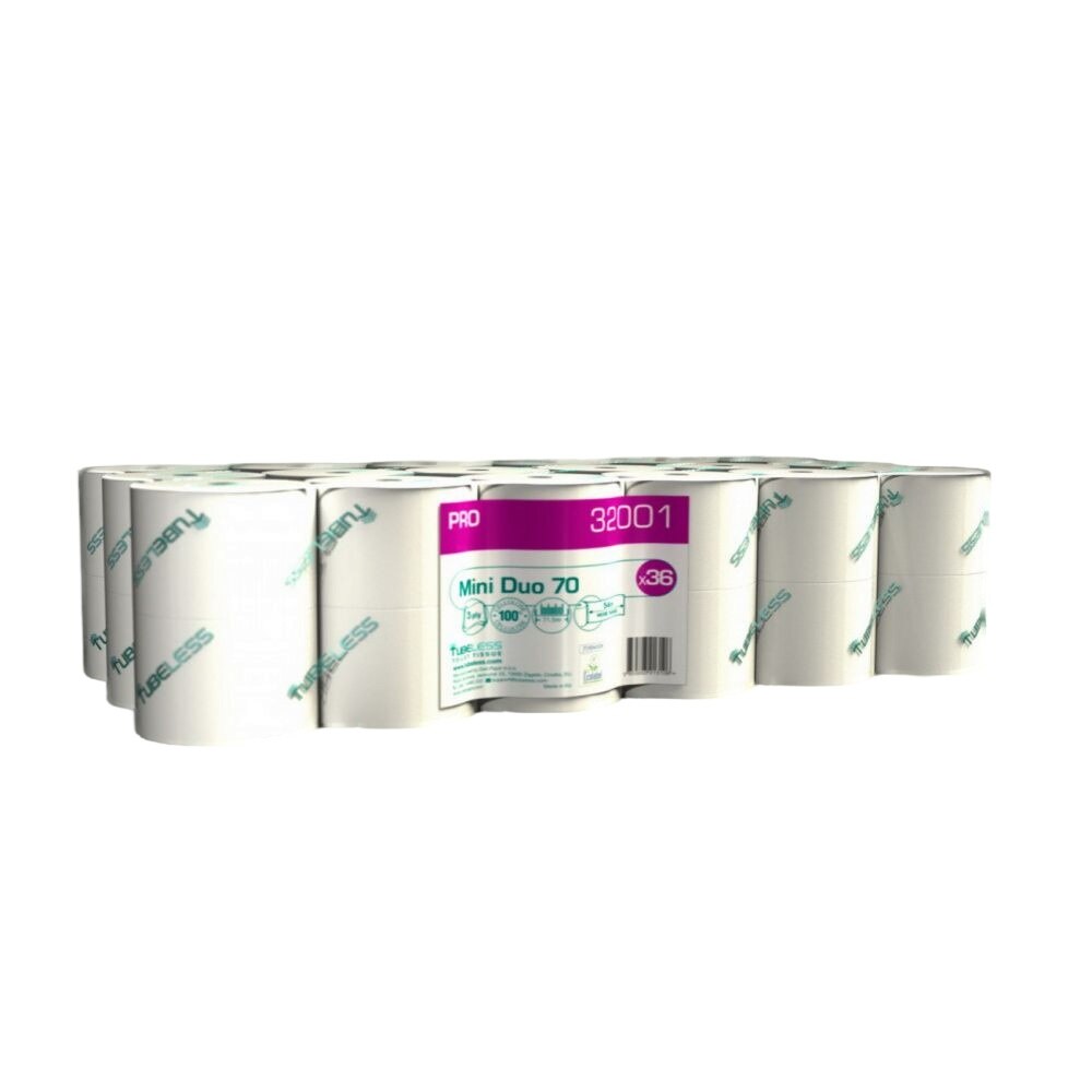 Set 36 x Rola hartie igienica, Tubeless, Celuloza, 3 straturi, 71.5 m ...