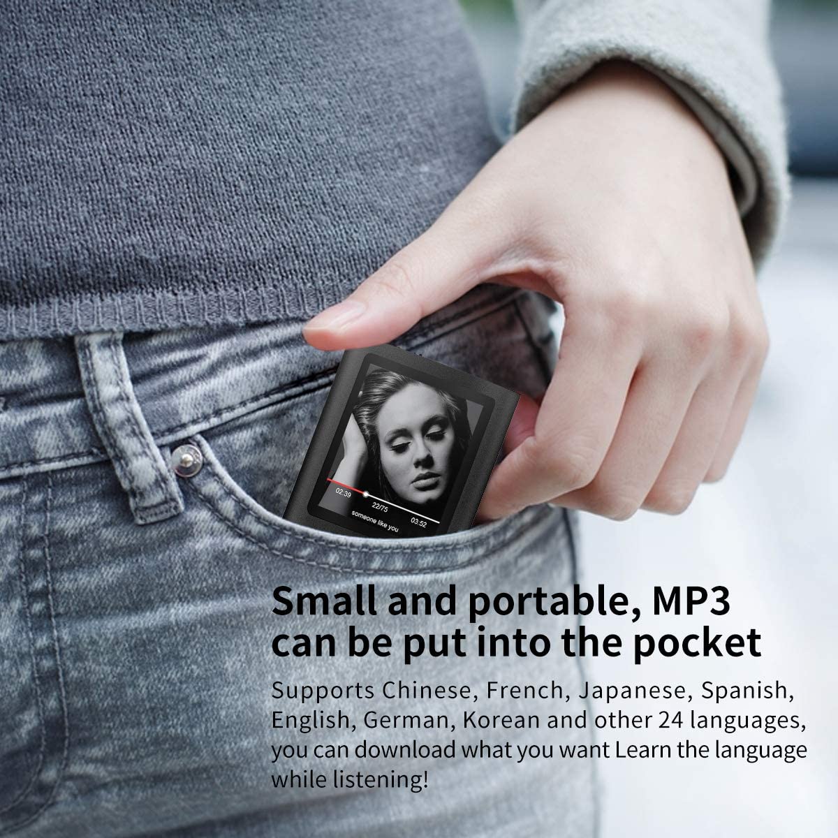 MP3 si MP4 Player 64GB, portabil cu ecran LCD de 1,8 inch si suport ...