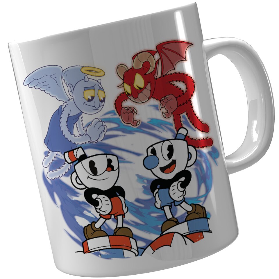 Cana Cuphead Gamer Good and Evil Mugman Happy Poker Friends, alba, 330 ...