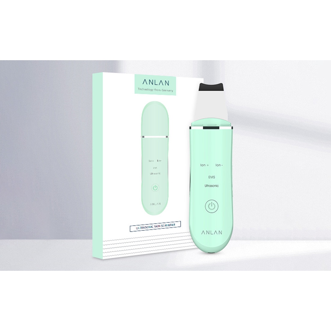 Шпатула ANLAN, за лице, Ултразвукова, йонизираща, Син - eMAG.bg
