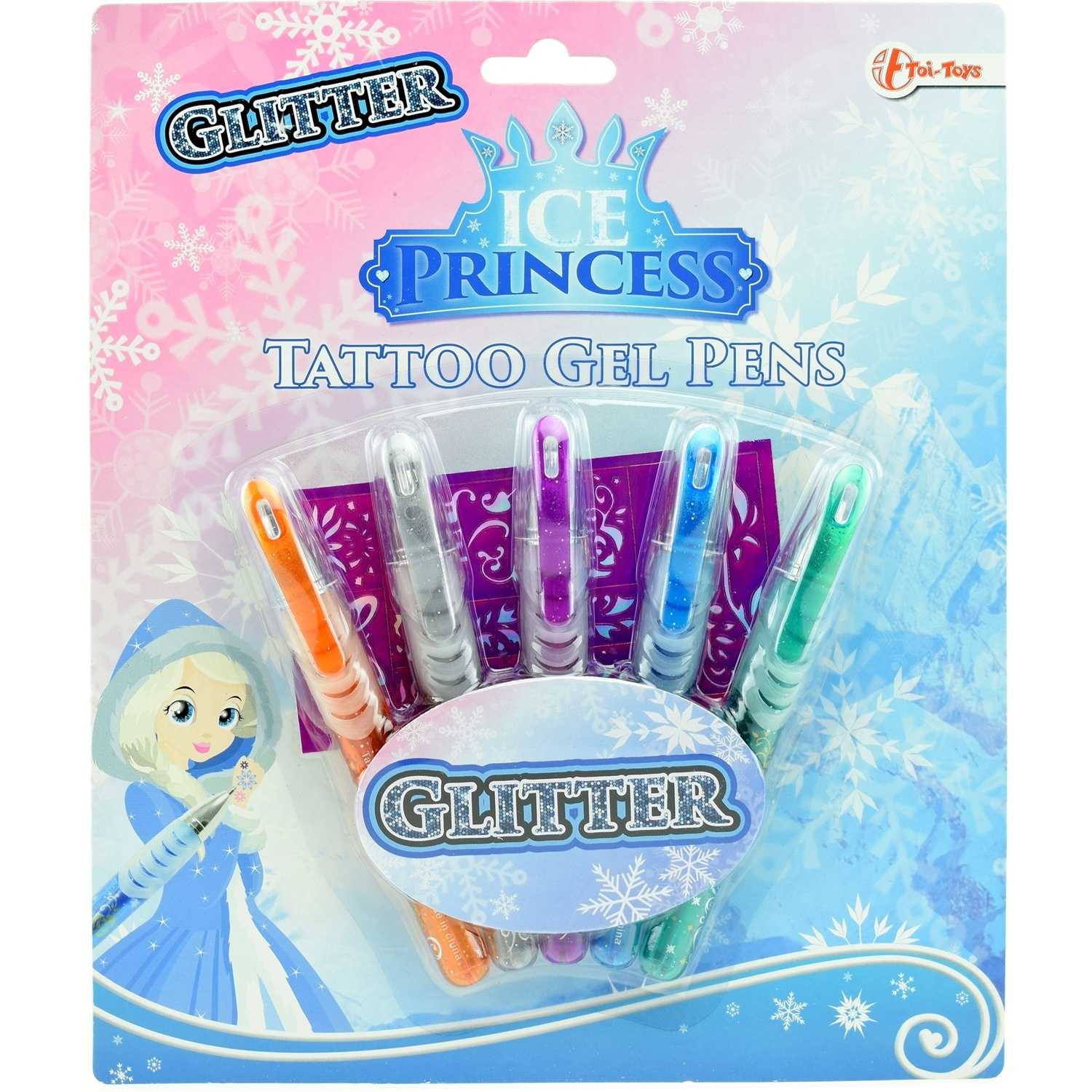 Set 5 pixuri cu gel pentru tatuaje Ice Princess Tattoo, Toi-Toys - eMAG.ro