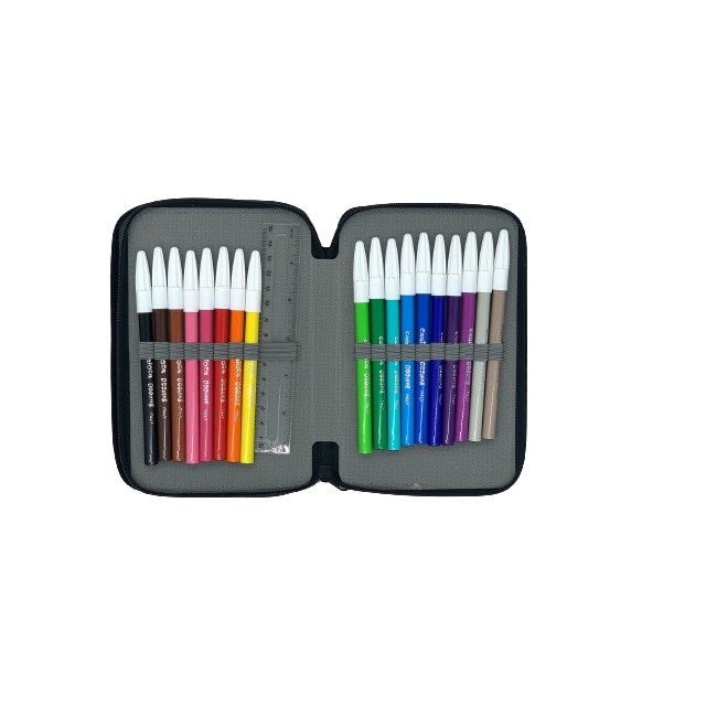 Set Penar Albastru Carioca Pixel, Echipat 38 piese, 2 fermoare si ...