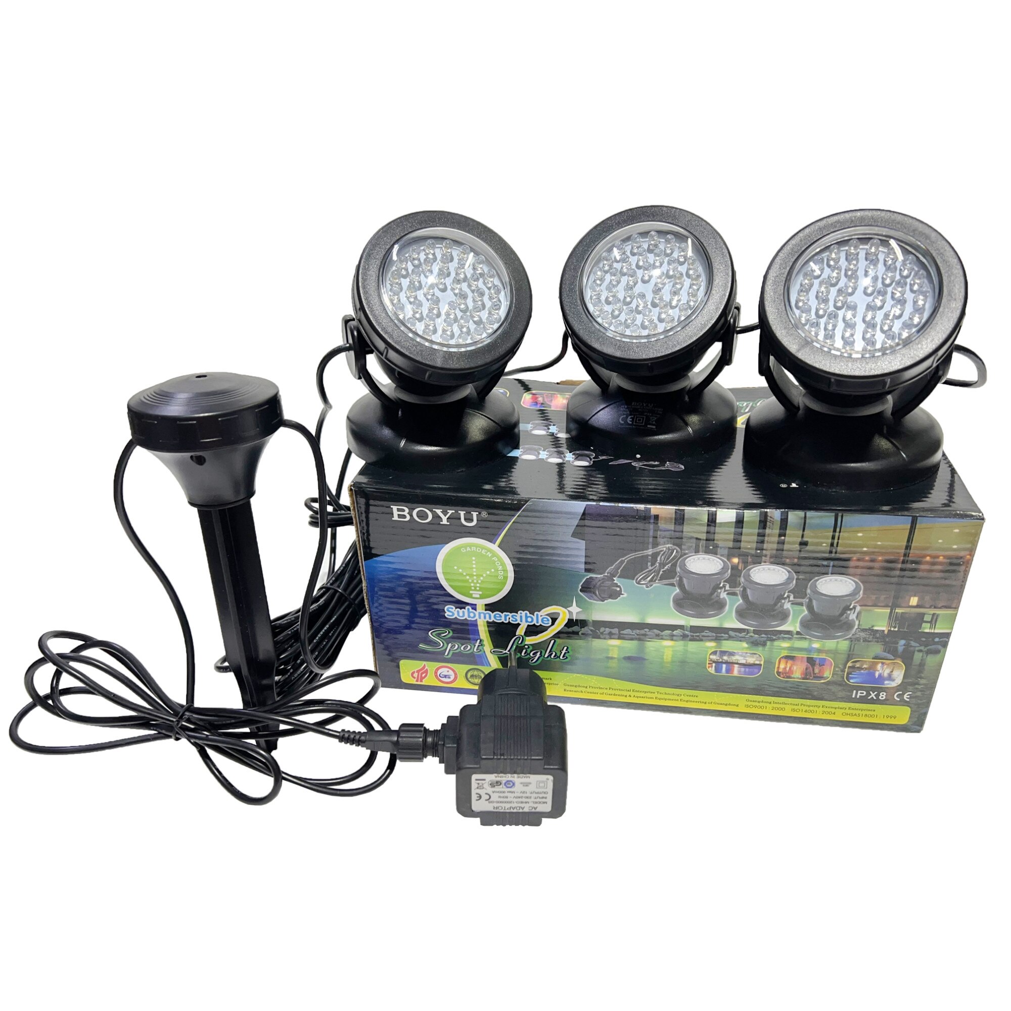 Set 3 spoturi LED iluminare iazuri gradina cu senzor de lumina - eMAG.ro