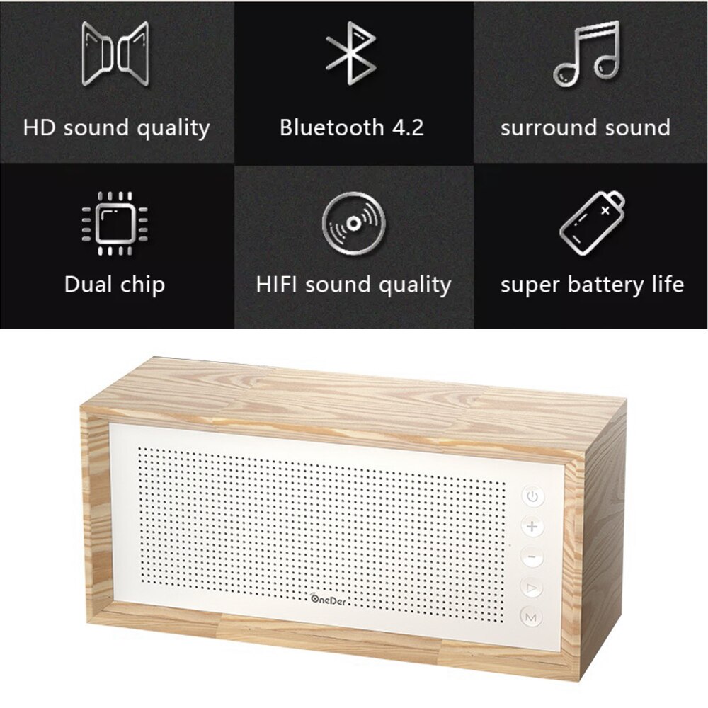 Boxa portabila, ABS/Lemn, Bluetooth, 1500mAh, Maro - eMAG.ro