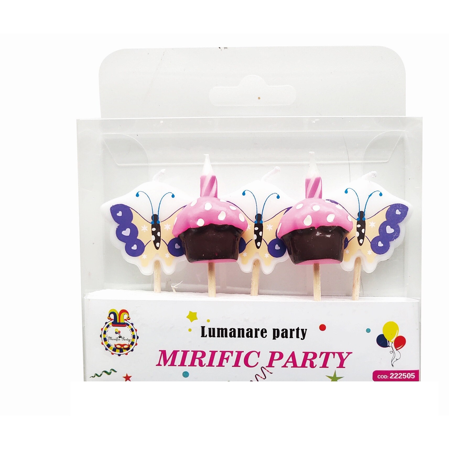 Set 5 lumanari pentru tort, tip fluturasi, 7 cm - eMAG.ro