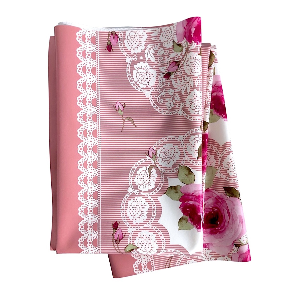 Fata de masa tip musama, floral roz somon, 100 x 140 cm - eMAG.ro