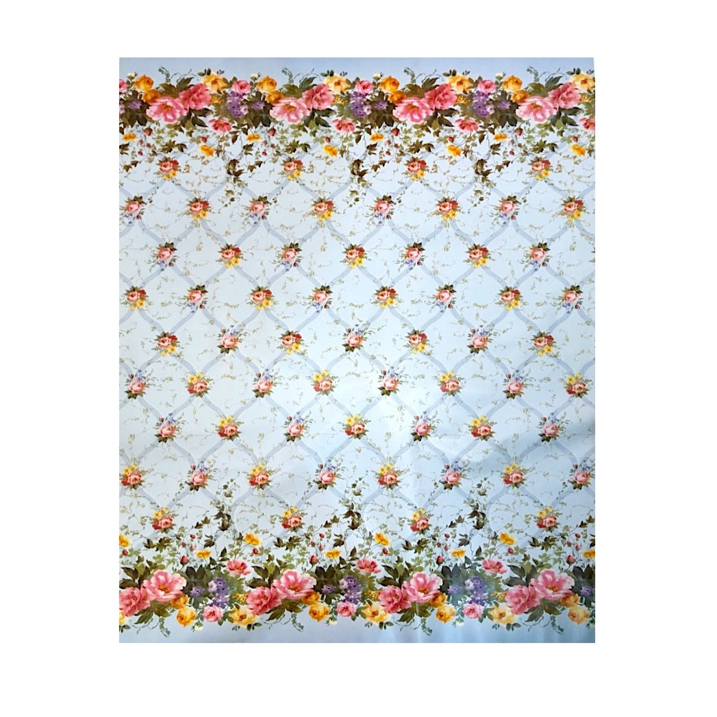 Fata de masa tip musama, floral bleu, 140 x 500 cm - eMAG.ro