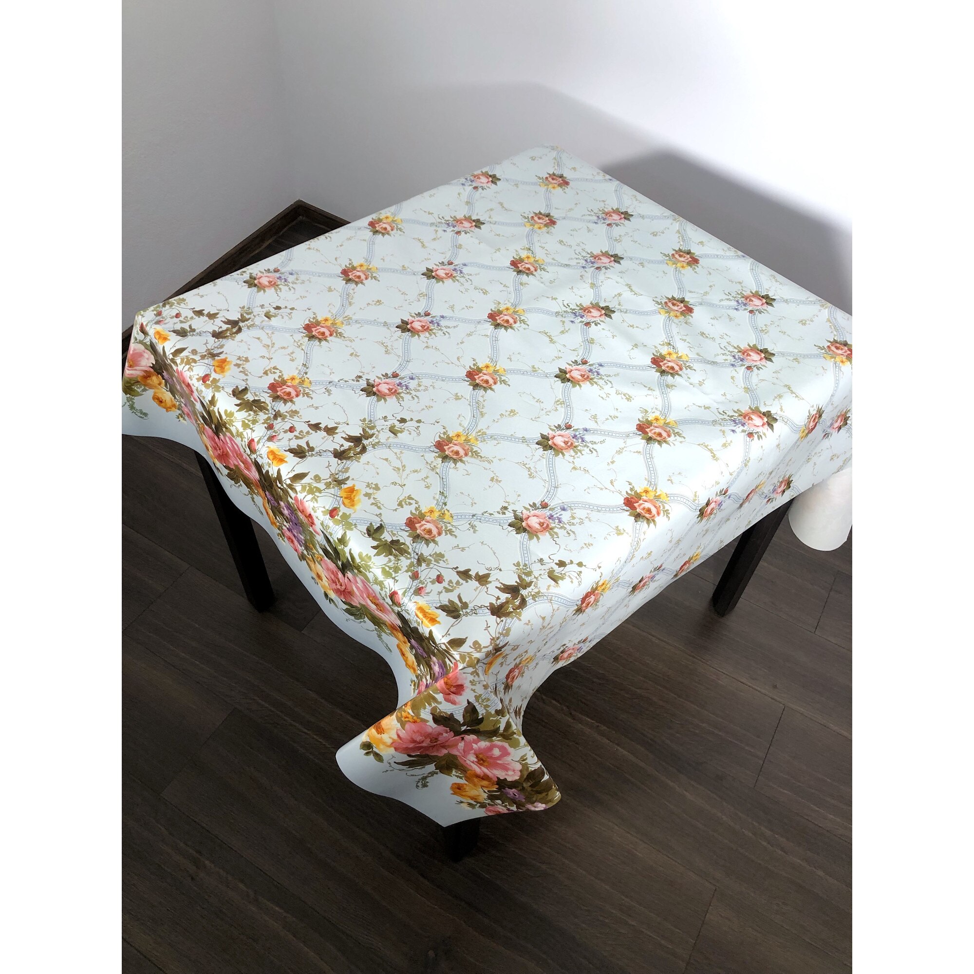 Fata de masa tip musama, floral bleu, 140 x 500 cm - eMAG.ro