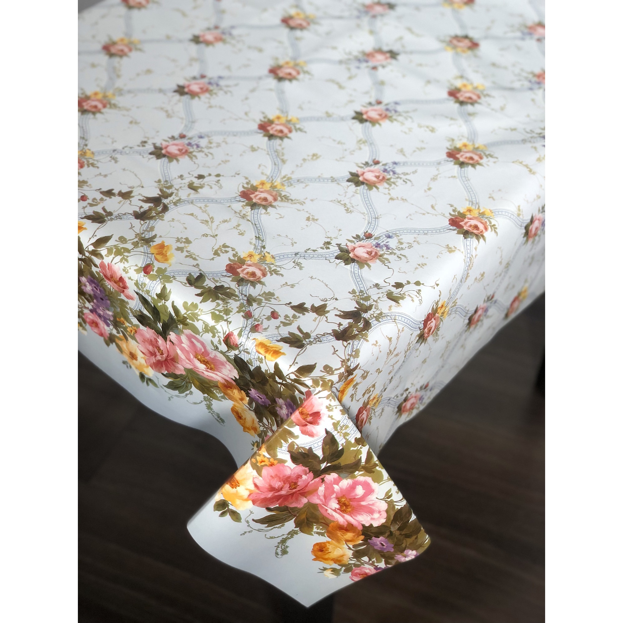 Fata de masa tip musama, floral bleu, 140 x 500 cm - eMAG.ro