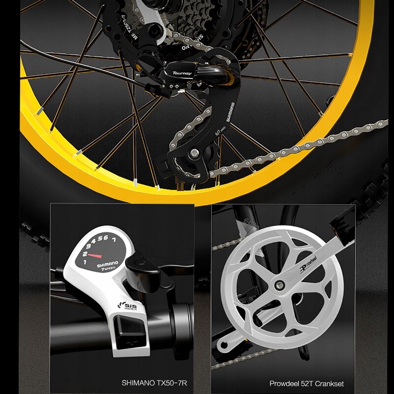 Bicicleta electrica X2000PLUS, LANKELEISI, 20'', 1000W, 48V, 12.8Ah ...