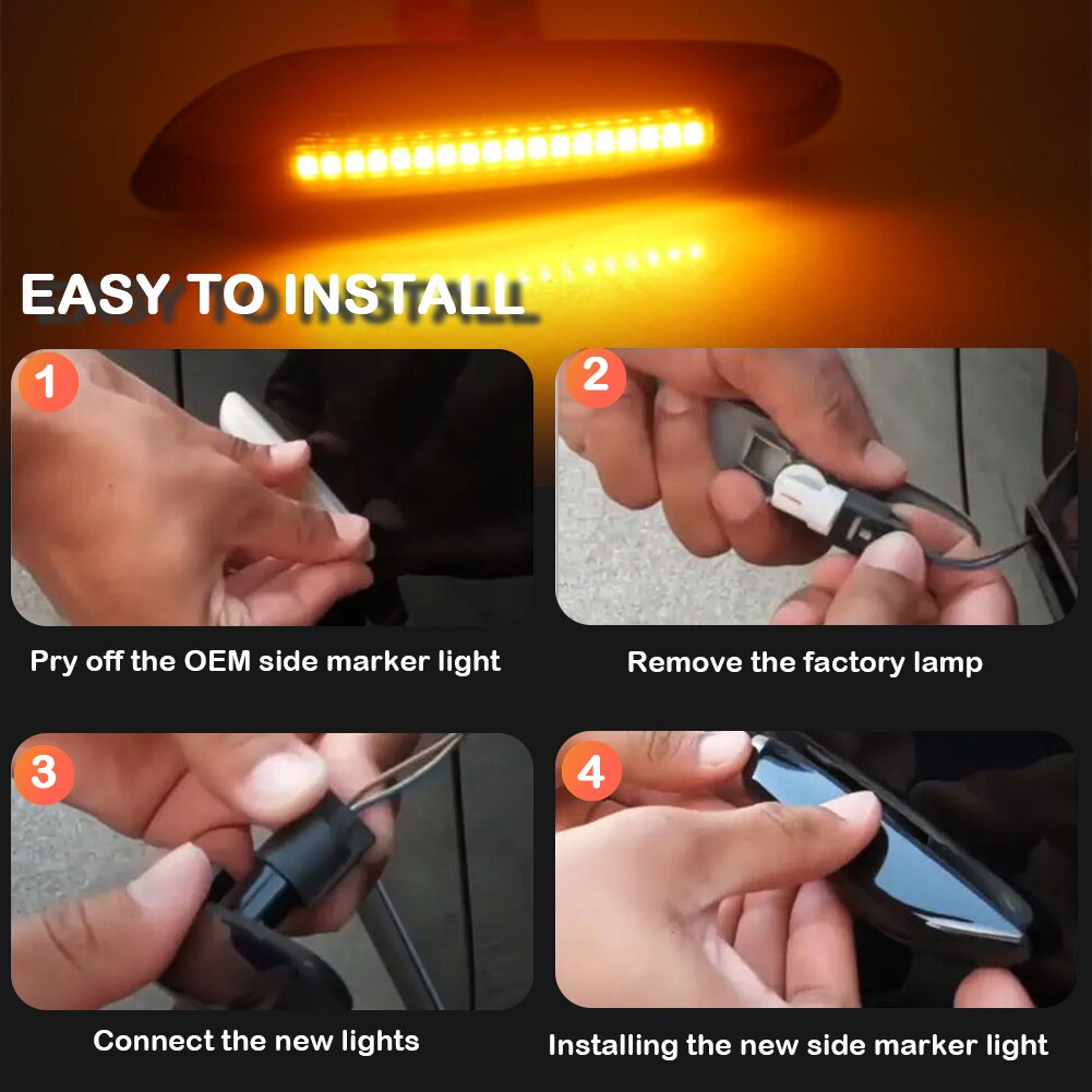 Set 2 lampi semnalizare secventiala, LED, Compatibil cu BMW E46 E36 E90 E91 E60 E61 E87 E88 E92 ...