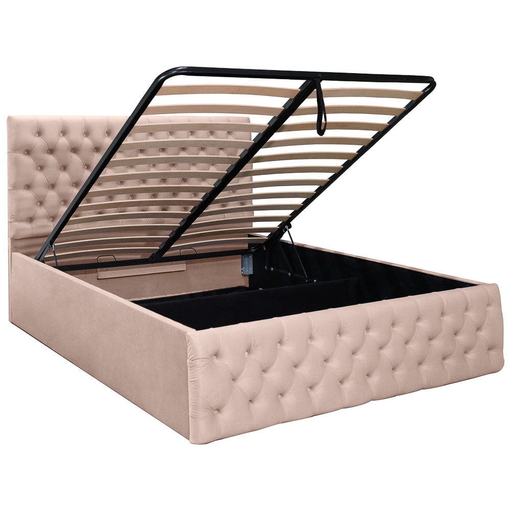 Pat dublu tapitat model Texas, 200/200cm, culoare cappuccino, cu ...